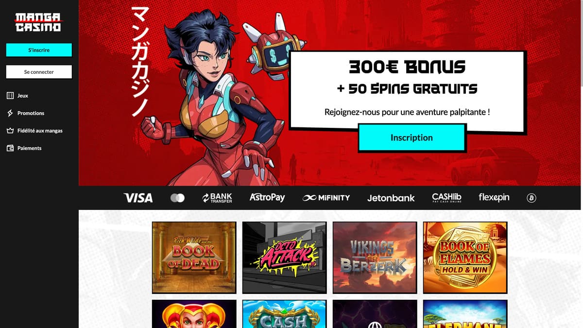Manga casino | Bonus 300€ + 50 Tours gratuits